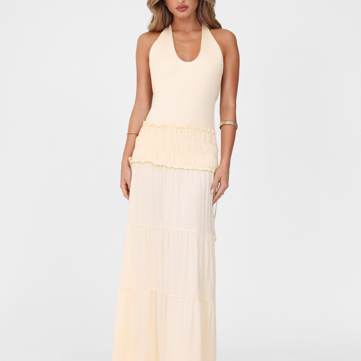 DENALI HALTER DRESS - NEUTRAL : BONE – Tiger Mist USA