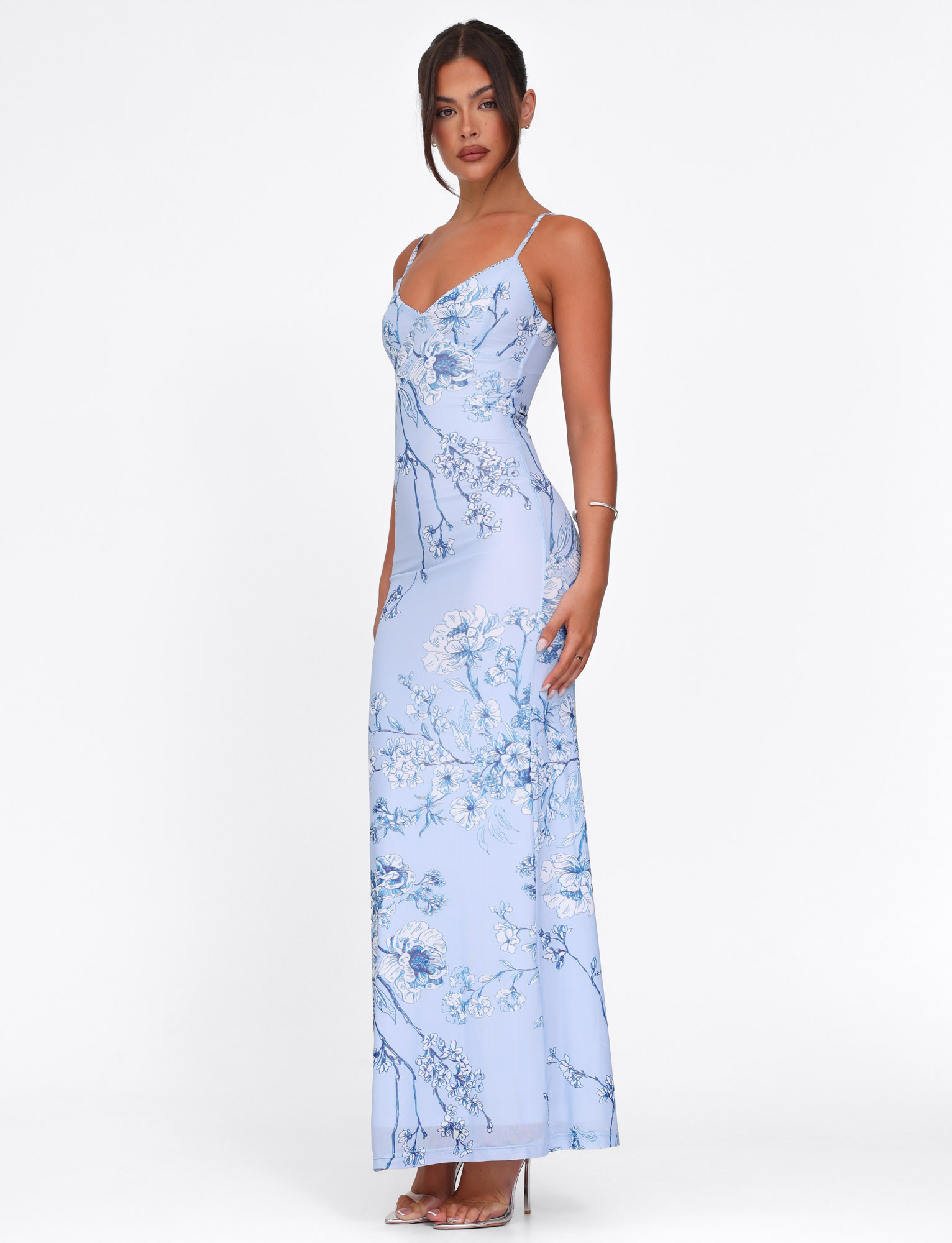 JULIANNA DRESS - BLUE : FLORAL : CERAMIC FLORAL – Tiger Mist USA