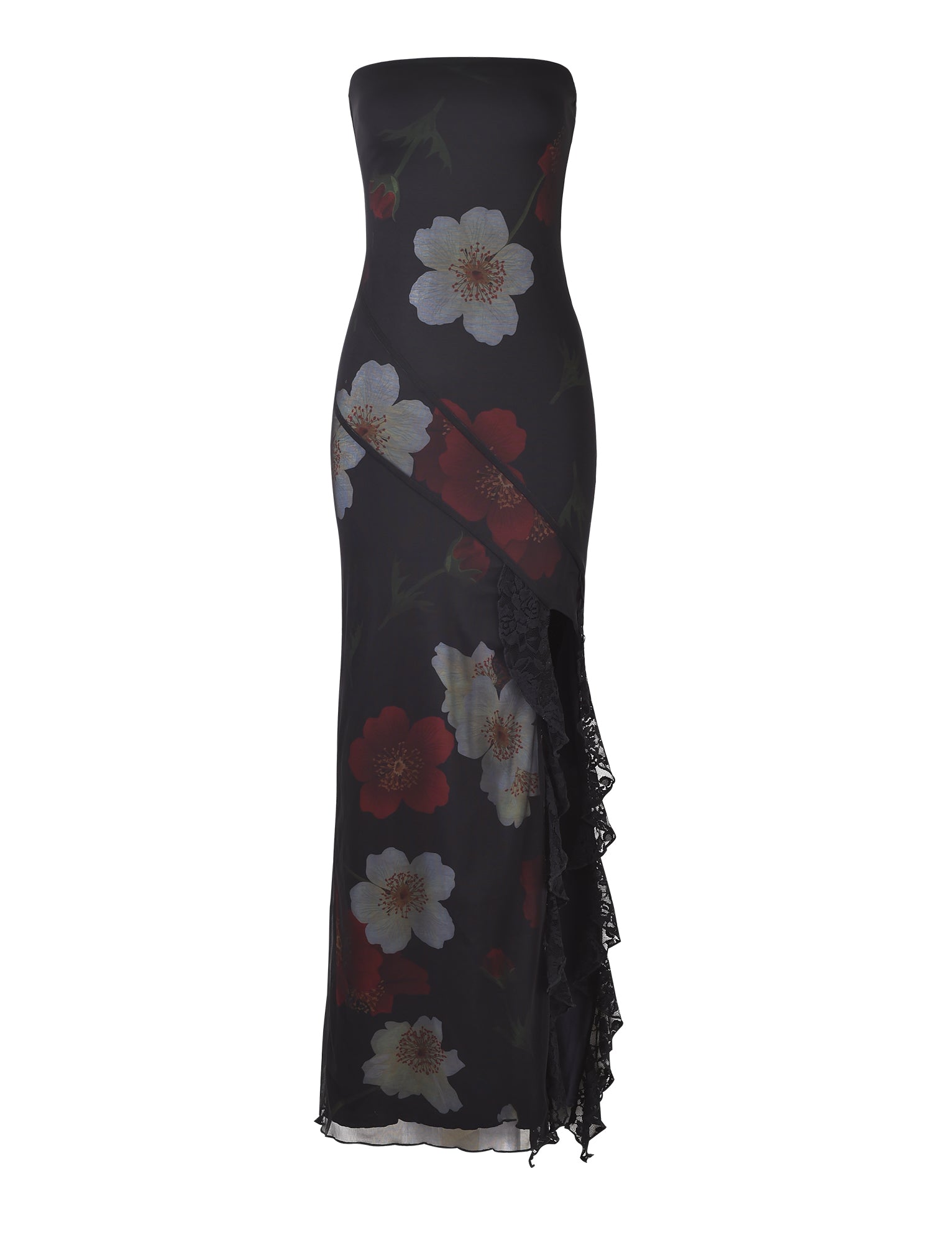 THEO MAXI DRESS - RED : MACRO FLORAL – Tiger Mist USA