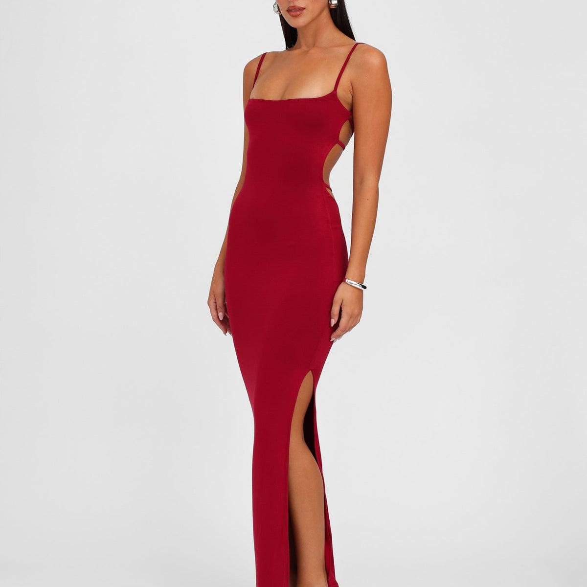 MINERVA MAXI DRESS - RED : BERRY RED – Tiger Mist USA