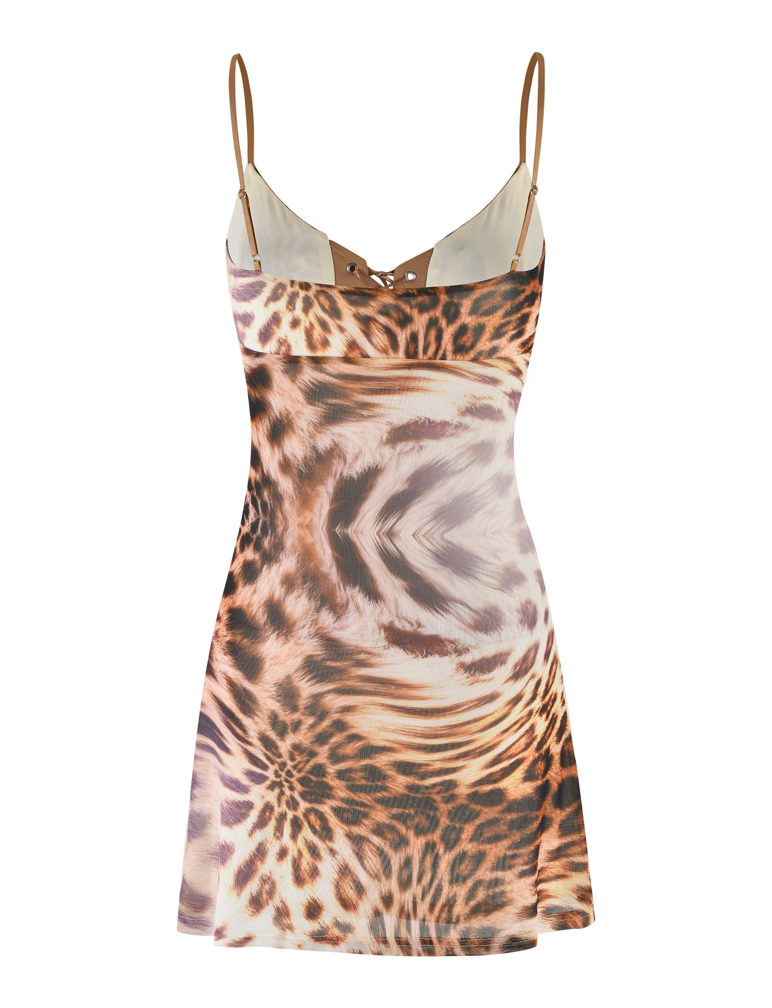 KALILAH MINI DRESS - NEUTRAL : LEOPARD HAZE – Tiger Mist USA