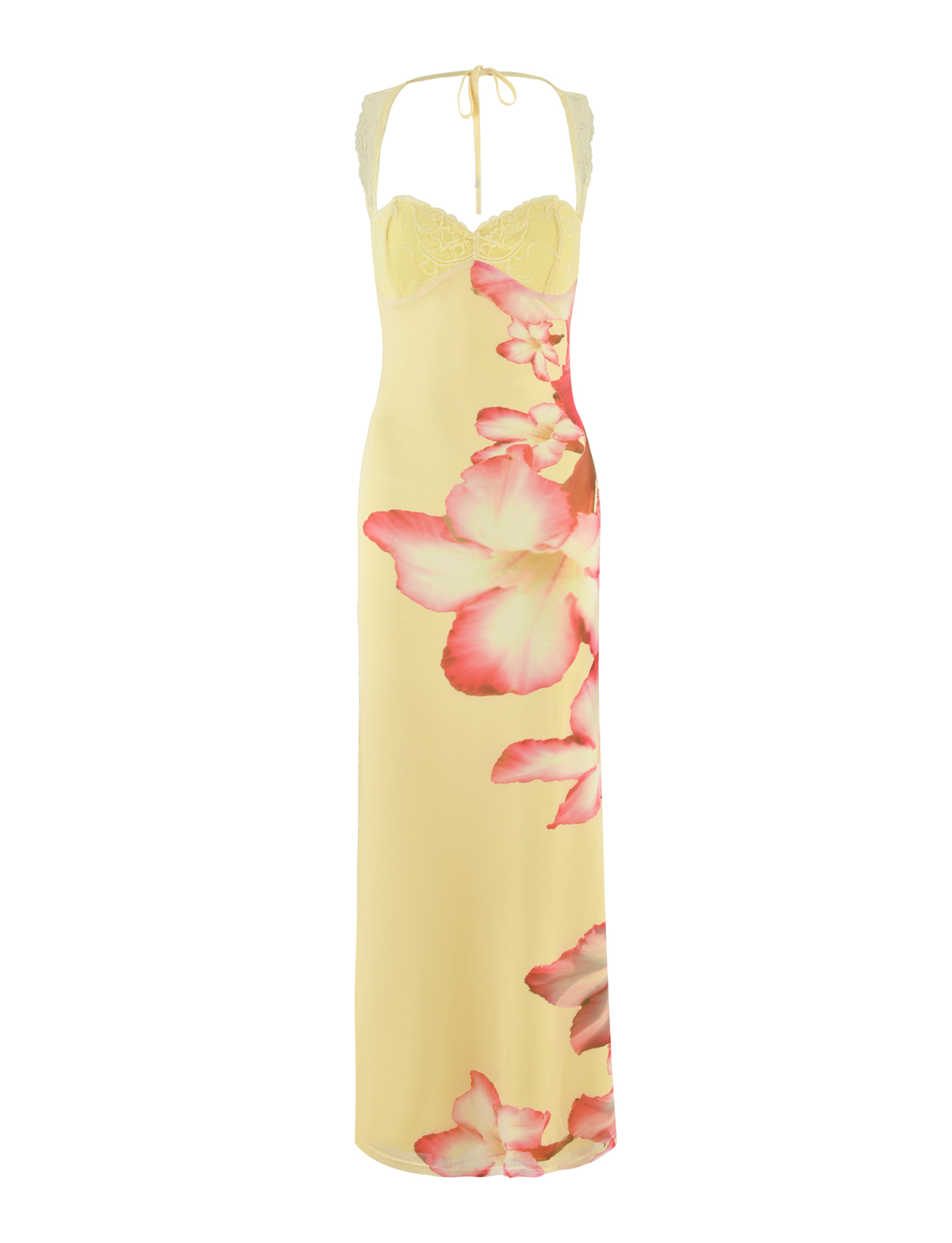 NYOMI MAXI DRESS - YELLOW : MACRO FLORAL : YELLOW HIBISCUS – Tiger Mist USA