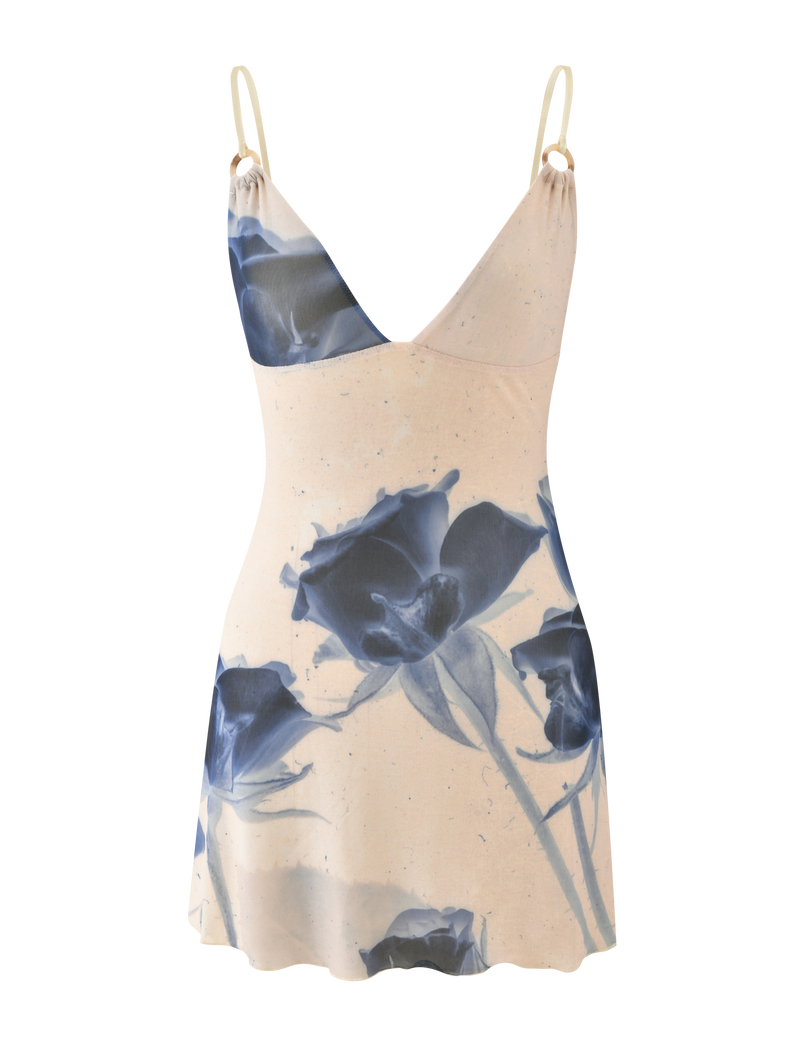 ROSY MINI DRESS - INDIGO FLORAL – Tiger Mist USA