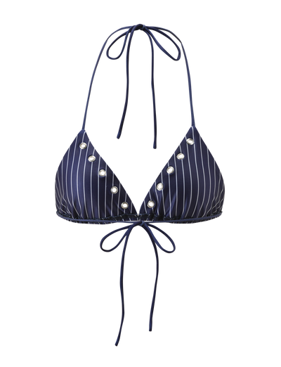 MARREN BIKINI TOP - NAVY PINSTRIPE – Tiger Mist USA