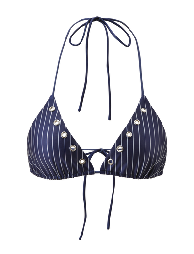 MARREN BIKINI TOP - NAVY PINSTRIPE – Tiger Mist USA