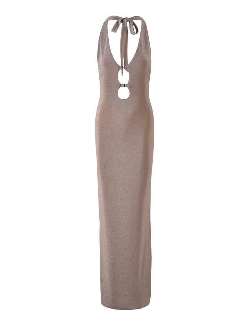 AKASHIA DRESS - BEIGE : BEIGE SHIMMER – Tiger Mist USA